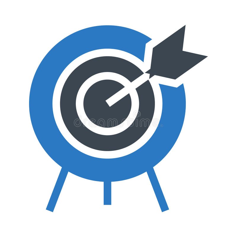 Goal Glyph Color Flat Vector Icon Stock Illustration - Illustration of ...