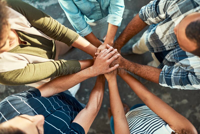 Goal, Group and Business People Stack Hands for Connection ...