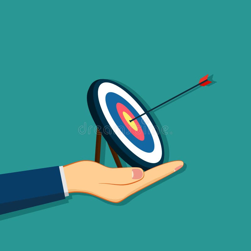 The Goal is in Hand. the Concept of Doing Business with Goals. Vector ...