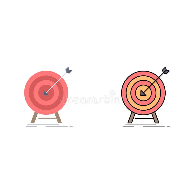Goal, Hit, Market, Success, Target Flat Color Icon Vector Stock Vector ...