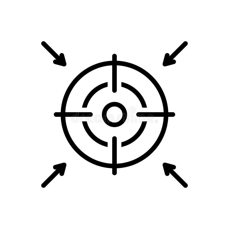 Black Line Icon for Goal, Ambition and Intention Stock Illustration ...