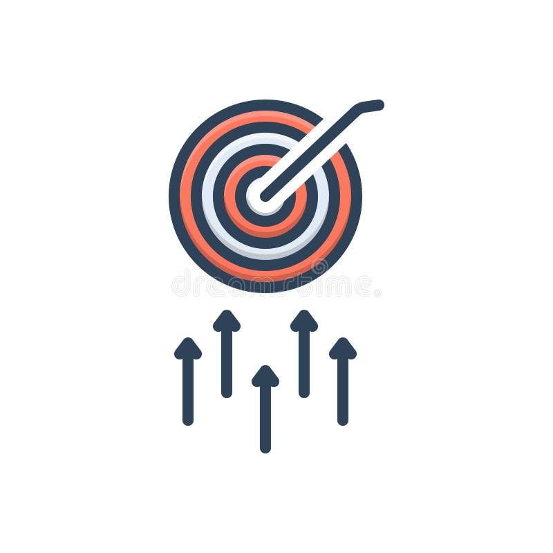 Color Illustration Icon for Goal, Target and Mission Stock Illustration ...