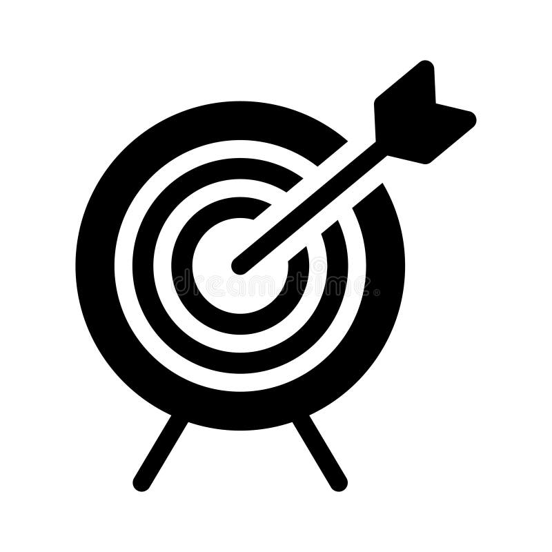 Goal Vector Glyph Flat Icon Stock Vector - Illustration of objective ...