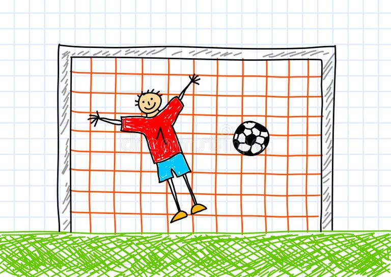 Cartoon Soccer Football Goal Keeper Player Stock Illustrations – 605 ...