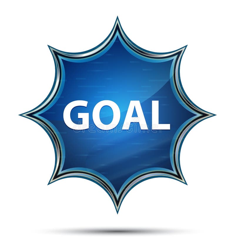 Goal Magical Glassy Sunburst Blue Button Stock Illustration ...
