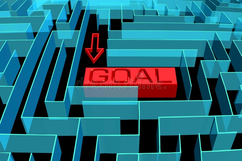 Goal maze concept stock illustration. Illustration of abstract - 51422889