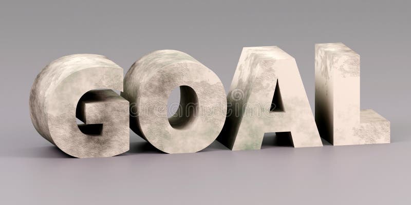 Goal Minimal Style Concrete Letters. 3d Rendering Stock Illustration ...