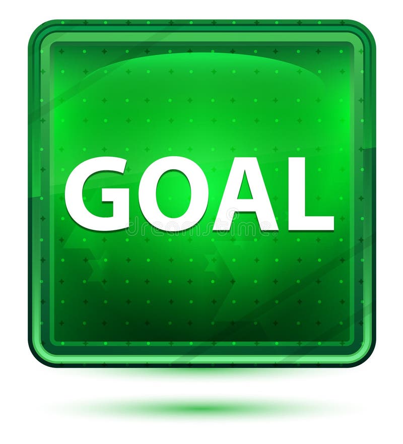 Goal Neon Light Green Square Button Stock Illustration - Illustration ...