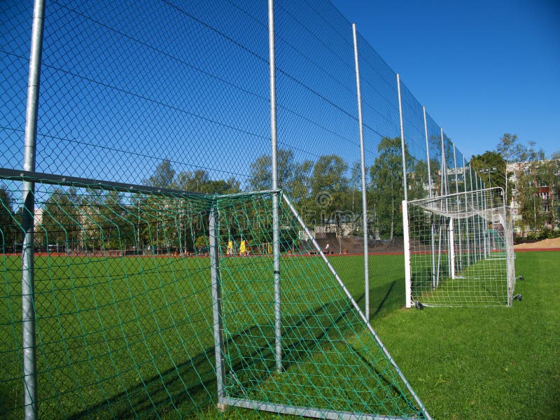 Goal Net on Football Stadium Stock Photo - Image of school, football ...