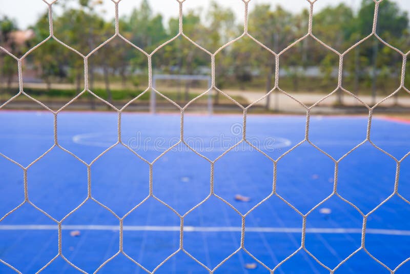 Goal net with futsal field stock photo. Image of goal - 70286800