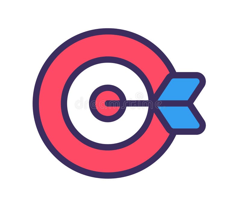 Goal Objective Target Single Isolated Icon with Filled Line Style Stock ...