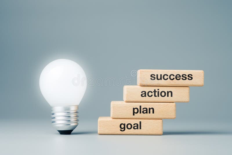 Start Business with Goal, Plan, Action, and Success Stock Image - Image ...
