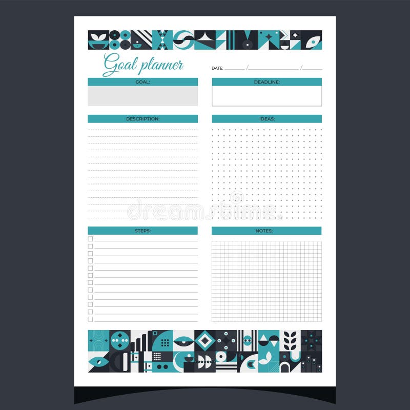 Goal Planner Geometric. Goal Planner Printable Template with Geometric ...
