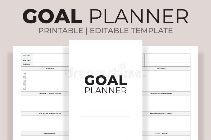 Goal Planner KDP Interior stock vector. Illustration of sheets - 271742382