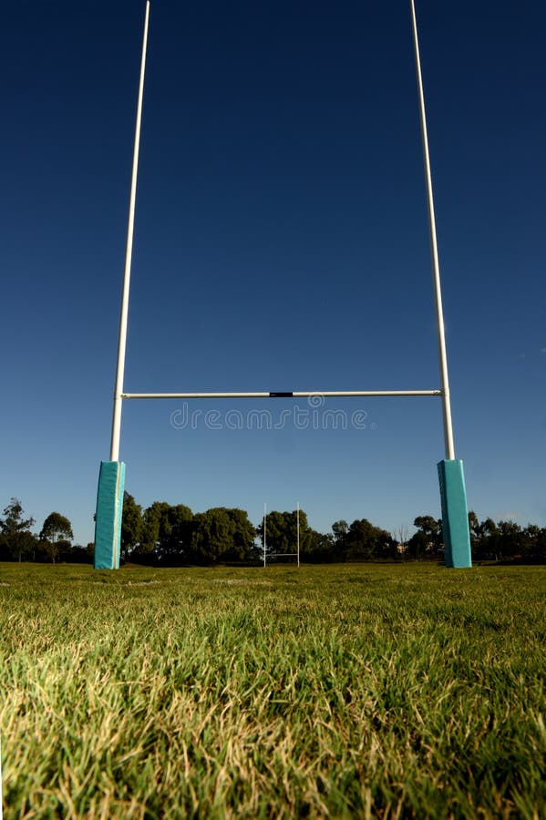 Goal Posts on a Sporting Field. Stock Image - Image of oval, success ...