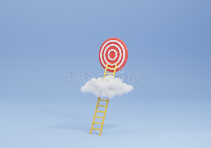 Goal Reaching Concept, Ladder Leads To High Goal in the Form of Target ... Goal Reaching Concept, Ladder Leads To High Goal in the Form of Target ...