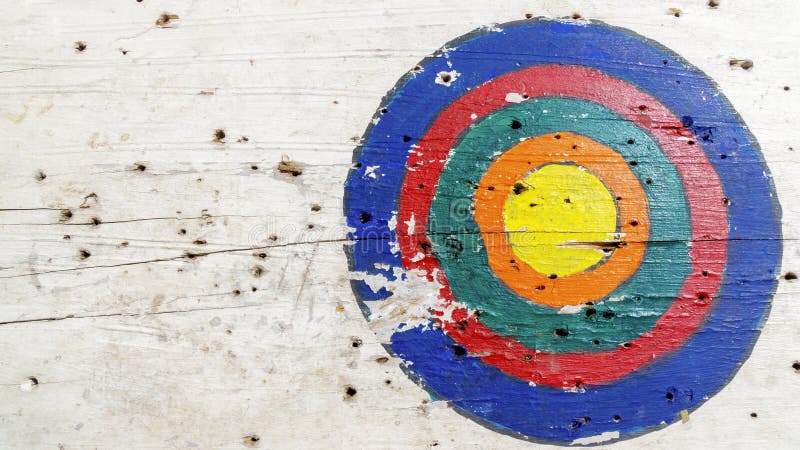 Goal Ring in Archery Target on White Wood Stock Image - Image of ...