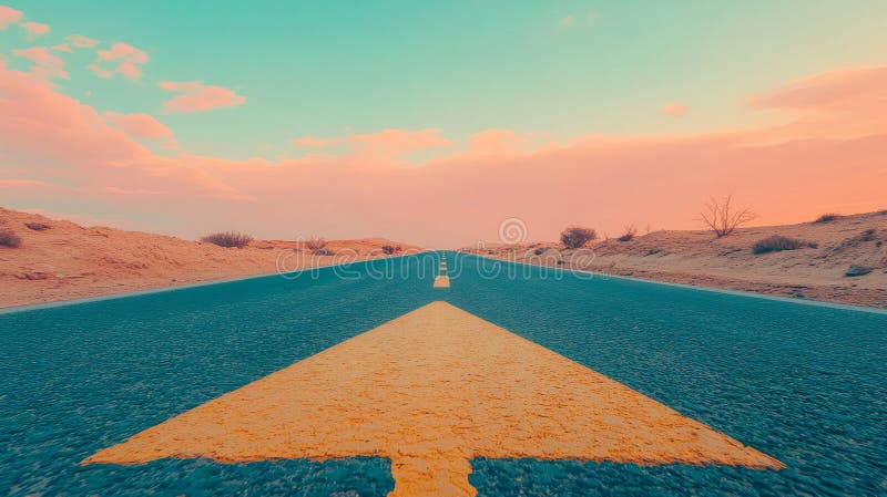 Goal Setting and Achievement are Symbolized by a Straight Road with an ...