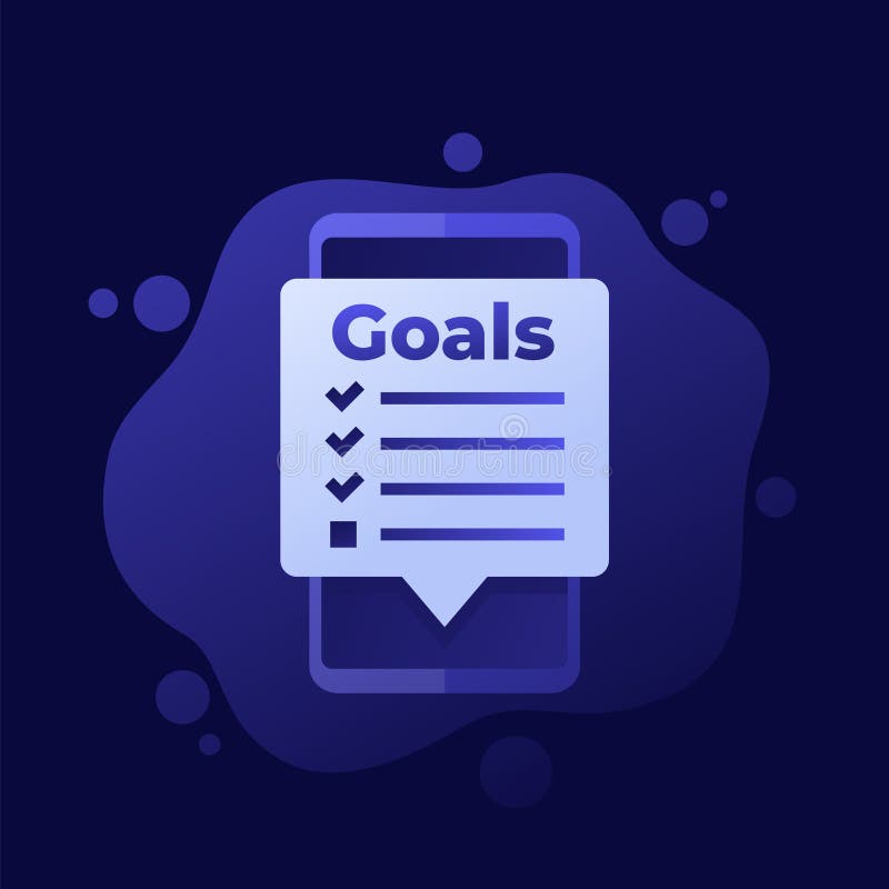 Goal Setting App in Smartphone, Vector Design Stock Vector ...