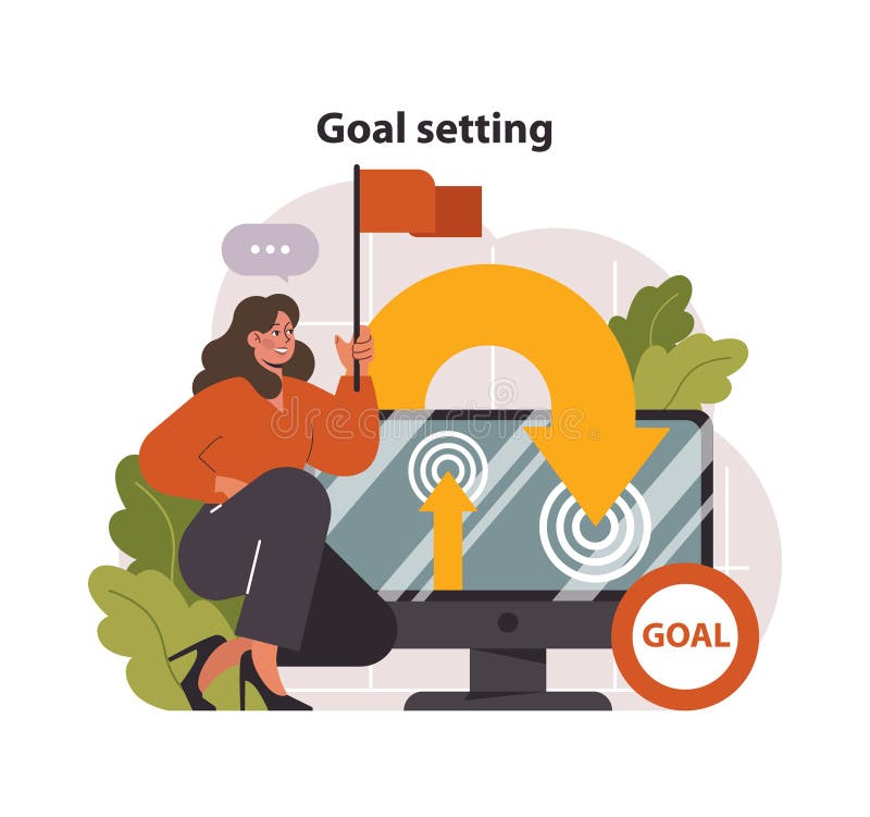 Goal Setting Concept. Flat Vector Illustration. Stock Vector ...