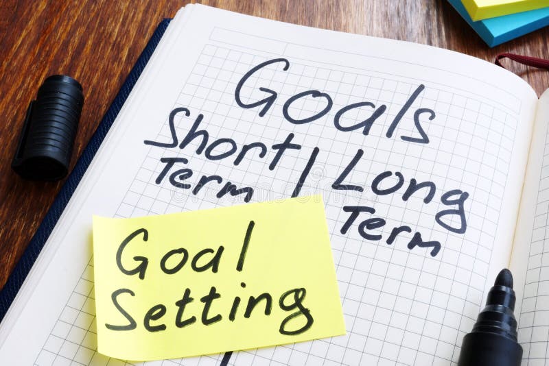 Goal Setting Concept. Memo Stick with List of Goals Stock Photo - Image ...