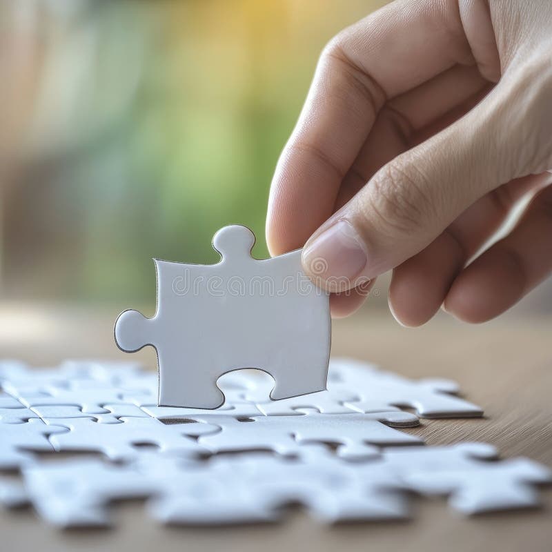 Goal Setting Discipline Concept a Hand Placing a Puzzle Piece Onto a ...