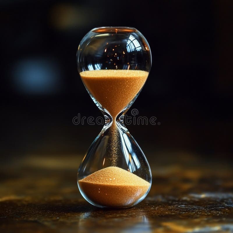 Goal Setting Discipline Concept Hourglass Filled with Orange Sand on a ...