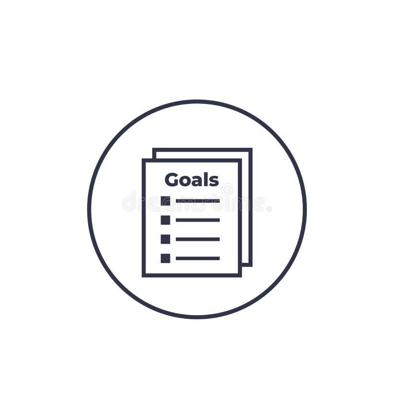 Goal setting icon on white stock vector. Illustration of plan - 163982613