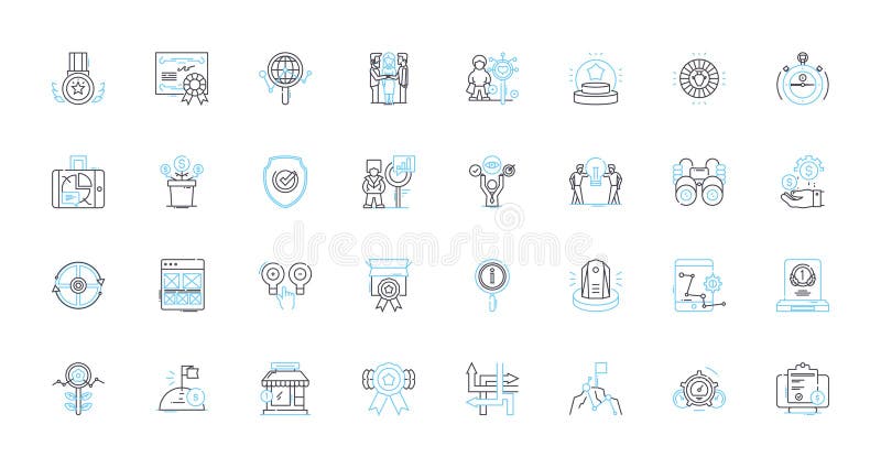 Goal Setting Linear Icons Set. Aspiration, Ambition, Objectives ...