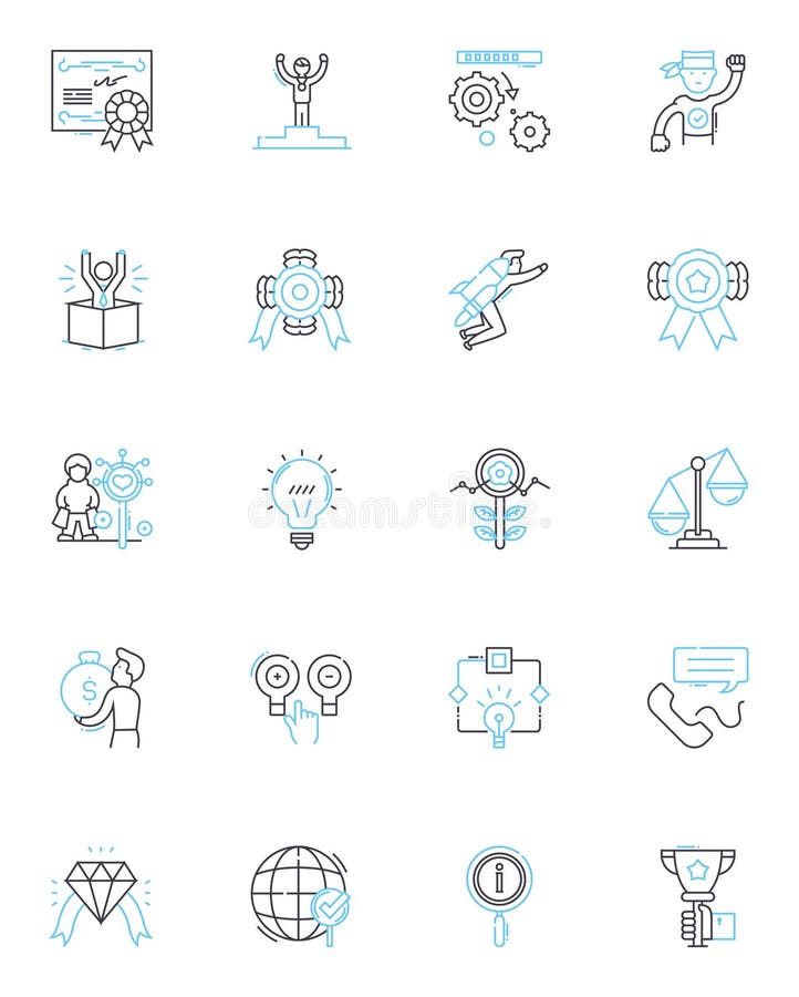 Goal Setting Linear Icons Set. Aspiration, Ambition, Objectives ...