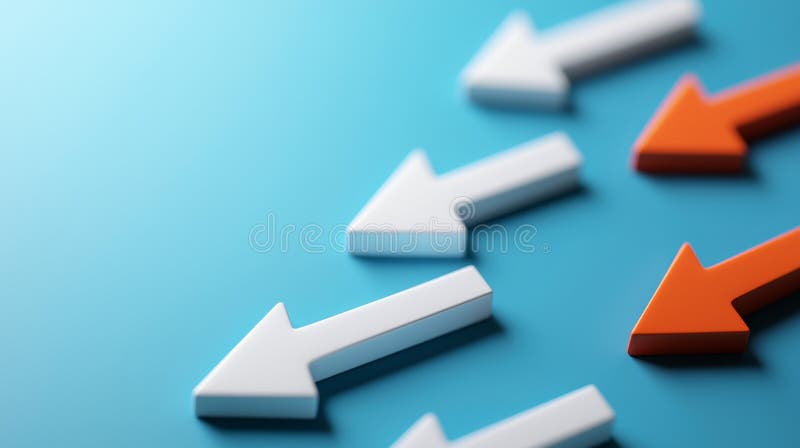 Goal Setting Mindset Concept Abstract Arrows in Contrasting Colors on a ...