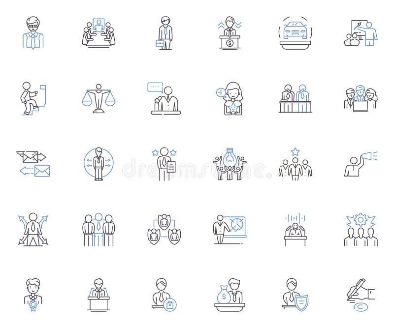 Goal Setting Line Icons Collection. Ambition, Aspiration, Clarity ...