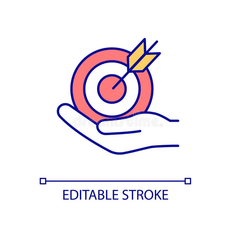 Goal Setting RGB Color Icon Stock Vector - Illustration of improvement ...