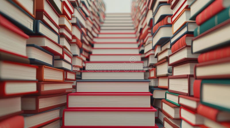 Goal Setting Steps Concept Stairs Made of Stacked Books Create a Unique ...