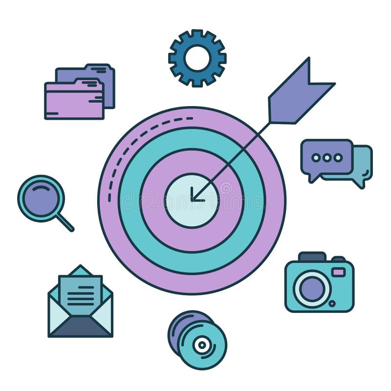 Goal Setting Vector Concept. Flat Illustration of Targeting and ...