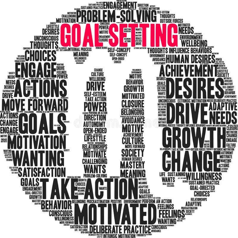 Goal Setting Word Cloud stock vector. Illustration of motivated - 211015758