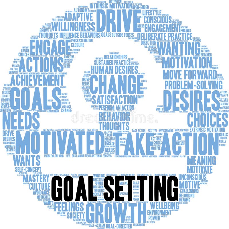 Goal Setting Word Cloud stock vector. Illustration of deliberate ...