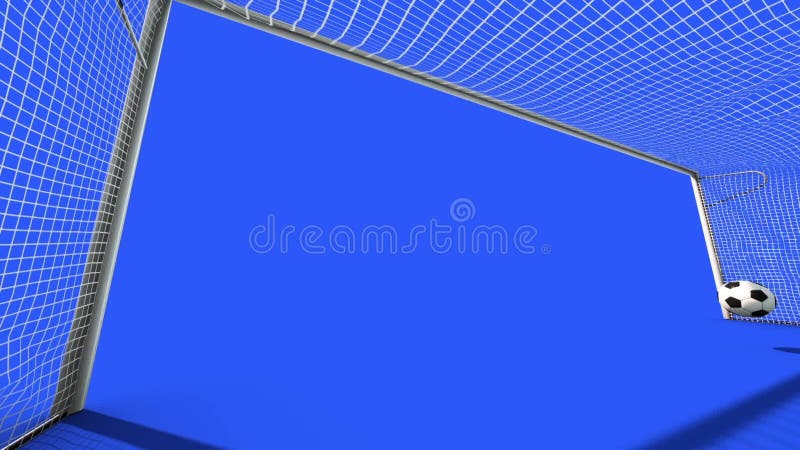 GOAL in Soccer Net Dynamic Collision Blue Screen 3D Rendering Animation ...