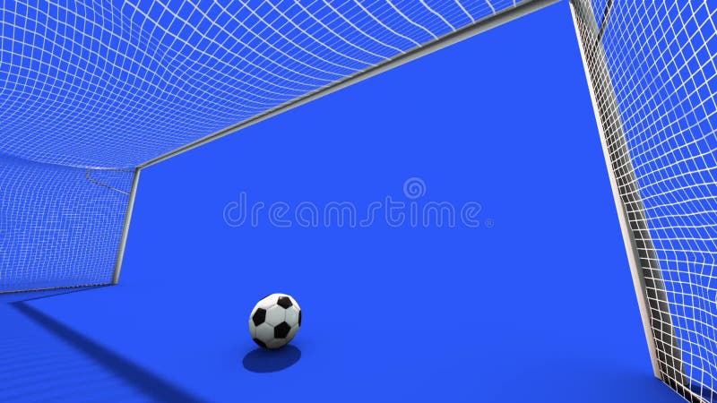 GOAL in Soccer Net Dynamic Collision Cam2 Blue Screen 3D Rendering ...