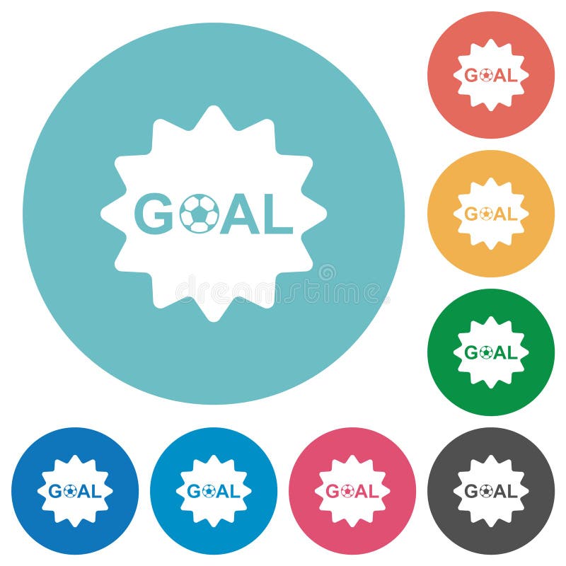 Goal Sticker with Sharp Edges Solid Flat Round Icons Stock Vector ...