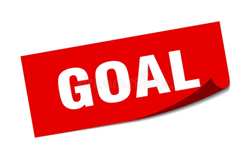 Goal Sticker with Rounded Edges Outline Square Flat Multi Colored Icons ...