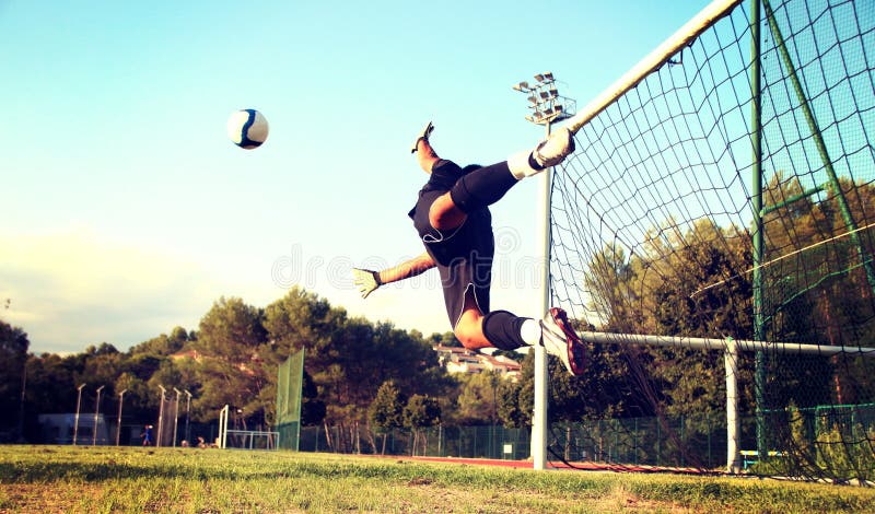 Goal stop a ball stock photo. Image of counter, stop - 44731220