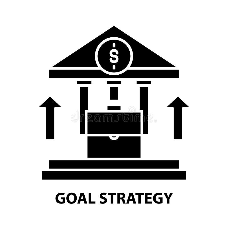 Goal Strategy Icon, Black Vector Sign with Editable Strokes, Concept ...