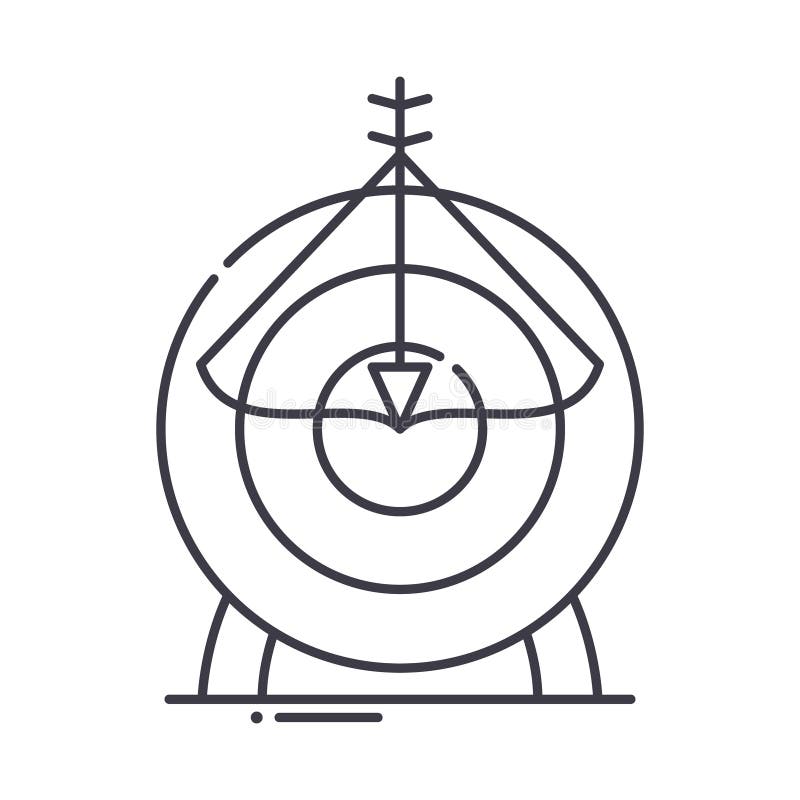 Goal Target Line Icon, Outline Symbol, Vector Illustration, Concept ...