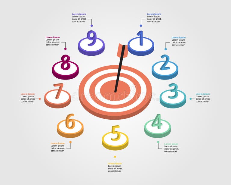 9 Goal Template for Infographic for Presentation for 9 Element Stock ...
