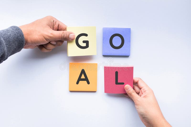 Goal Text on Colorful Notepaper with Human Hand.business Stock Photo ...