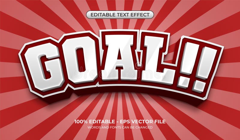 Goal Text Effect. 3d Comic-style Text Effect Stock Vector ...