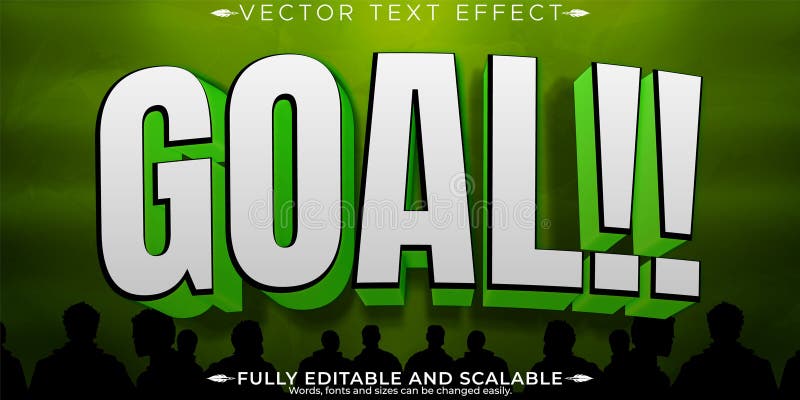 Goal Text Effect, Editable Soccer and Sport Text Style Stock Vector ...