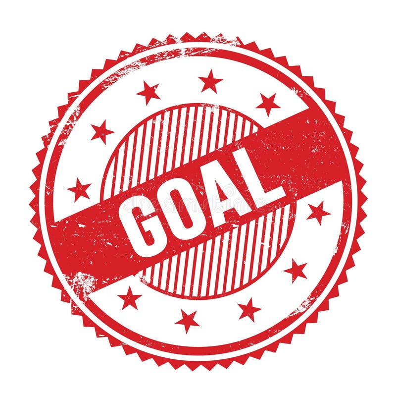 GOAL Text Written on Red Grungy Round Stamp Stock Illustration ...