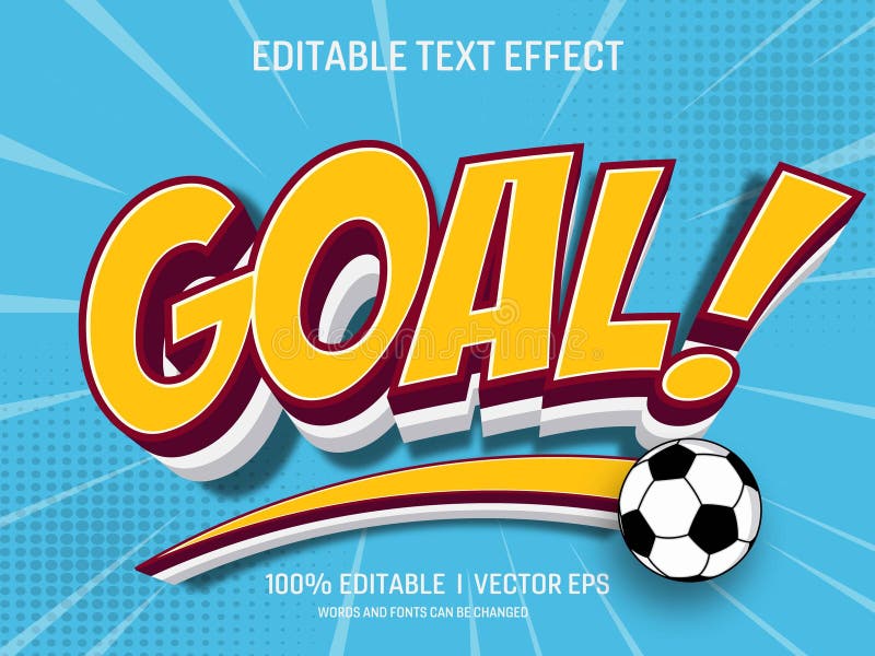 Goal Vector 3d Text Effect with Modern Style Design Stock Vector ...